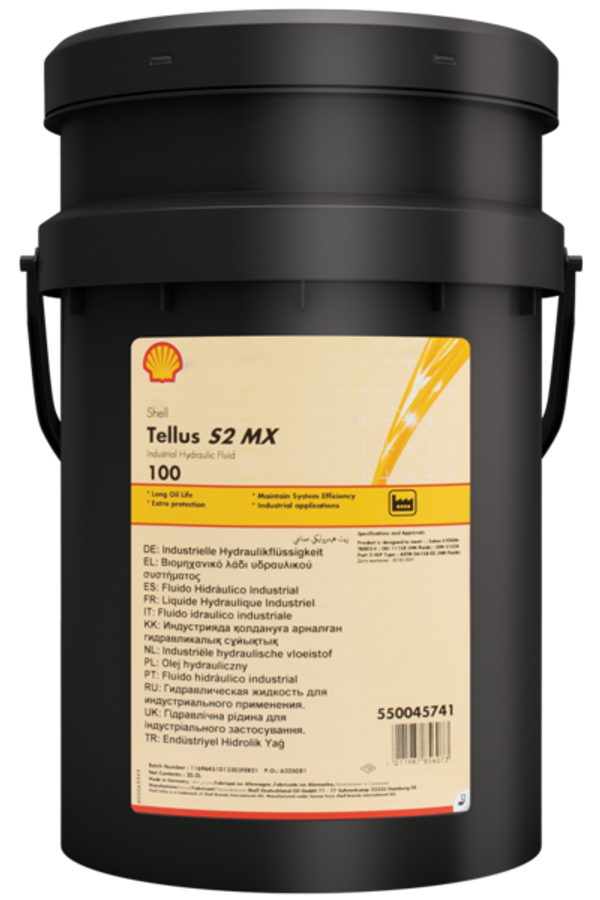 Huile hydraulique SHELL TELLUS S2 MX 100 Bidon 20L
